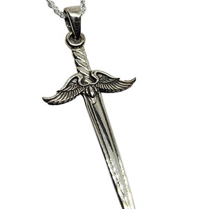 Winged Sword Pendant Necklace Archangel St Michael's Broad Sword ...