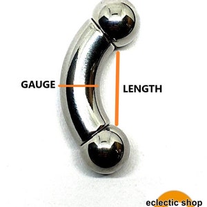 Prince Albert Curved Bar 4 Gauge 10mm Balls 316L Surgical Steel Body ...