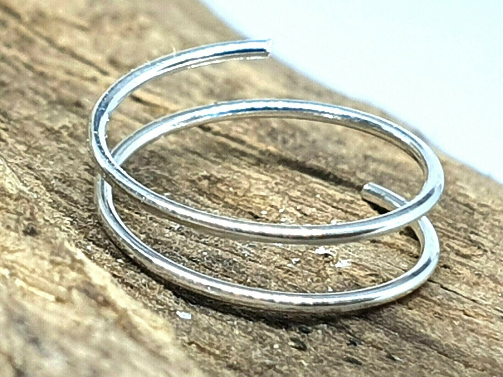 Nose Ring Double Wire Nose Coil Twin Ring 8mm 22g 0.6mm 925 | Etsy