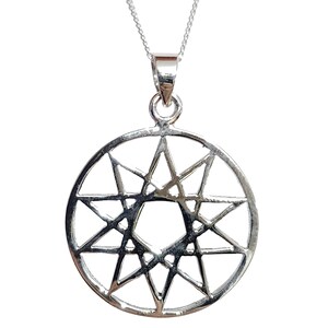 10 Point Star Pendant Necklace 925 Sterling Silver Dekagram Esoteric ...