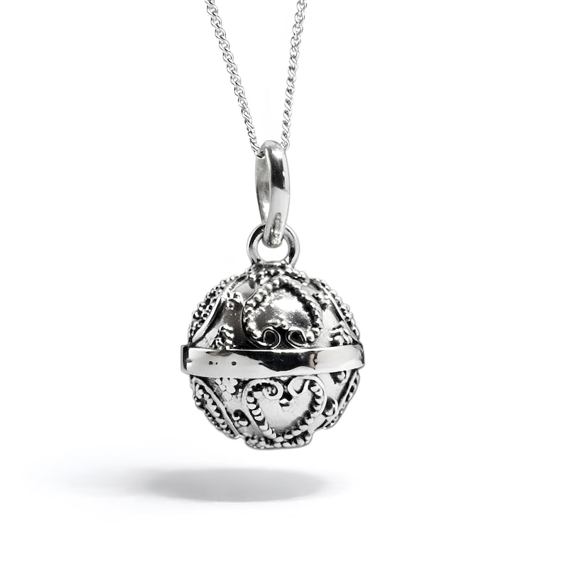 Angel Caller Necklace Sterling Silver Harmony Ball Bola Pendant Chime ...