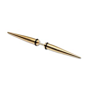 Gold Double Spike Septum Bar Medium Cone Piercing 16g 1.2mm 316L ...