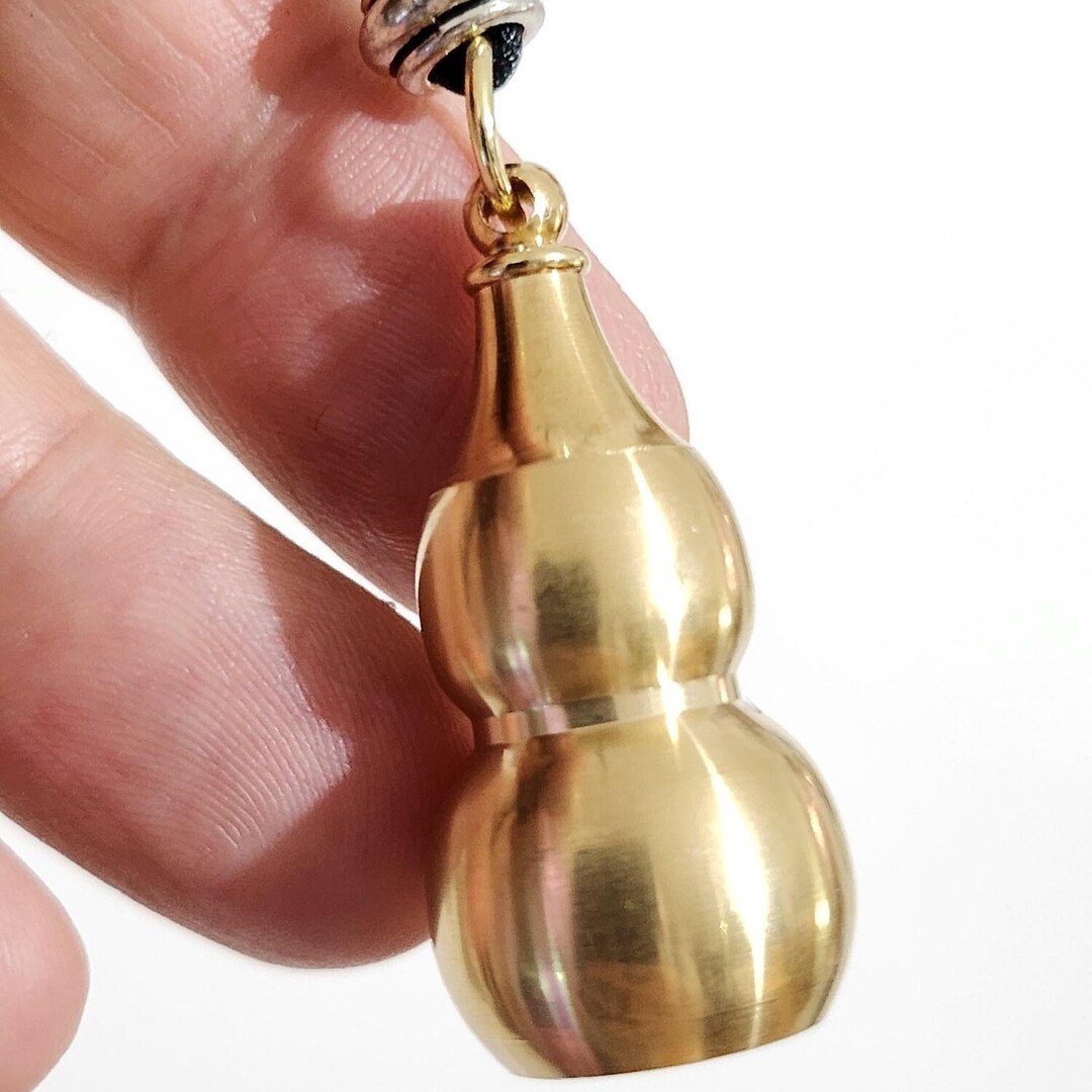 Brass Locket Pendant Necklace Vial Sealed Chamber Locket Ashes Cord ...