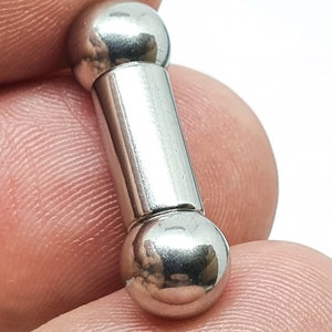 Prince Albert Piercing Barbell Bar 2g (6mm) Prince Albert Large Gauge 8mm Ball Earring Heavy ...