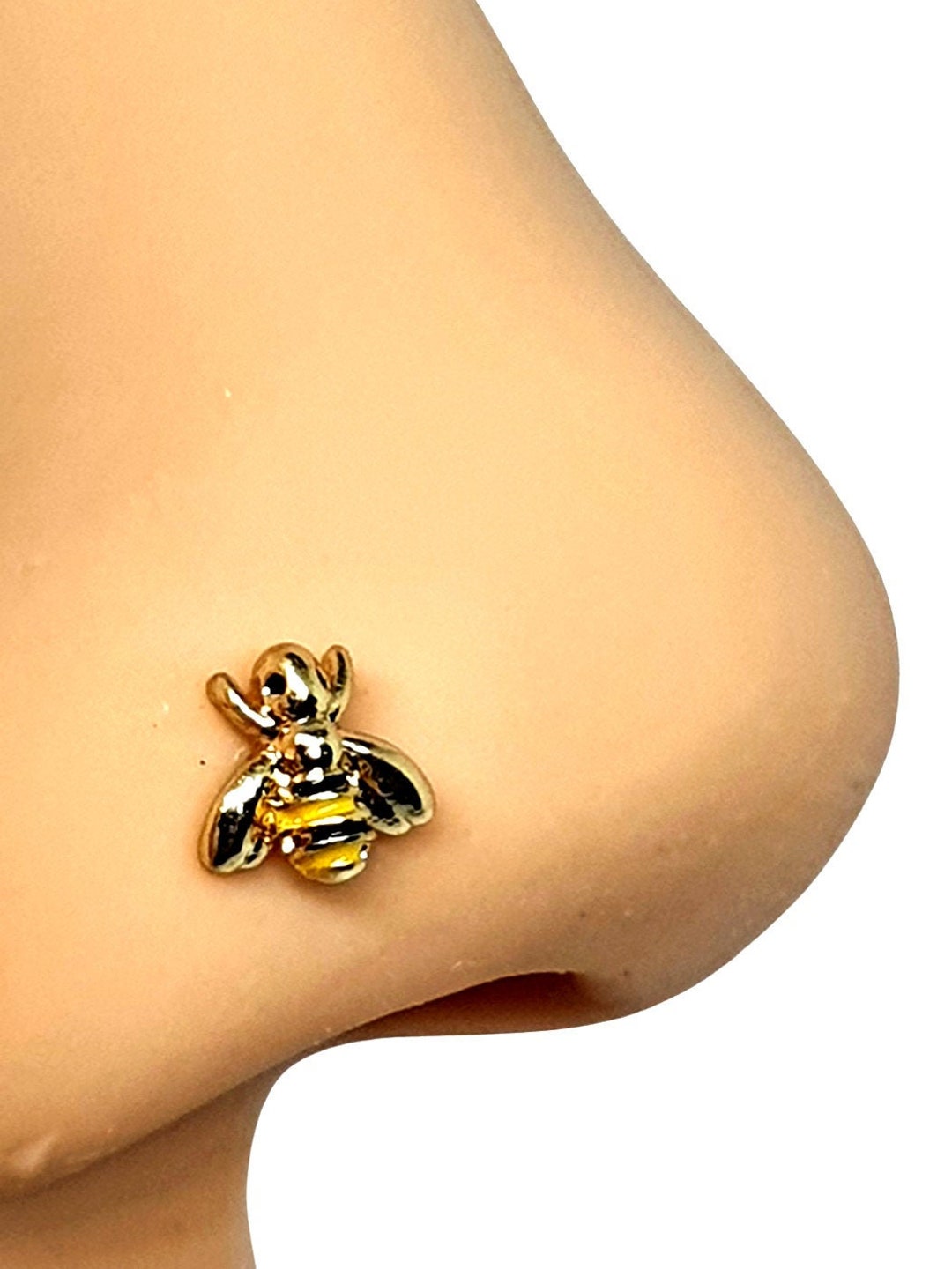 Bumble Bee Nose Stud Piercing Honey Bee Insect Gold Black Yellow ...