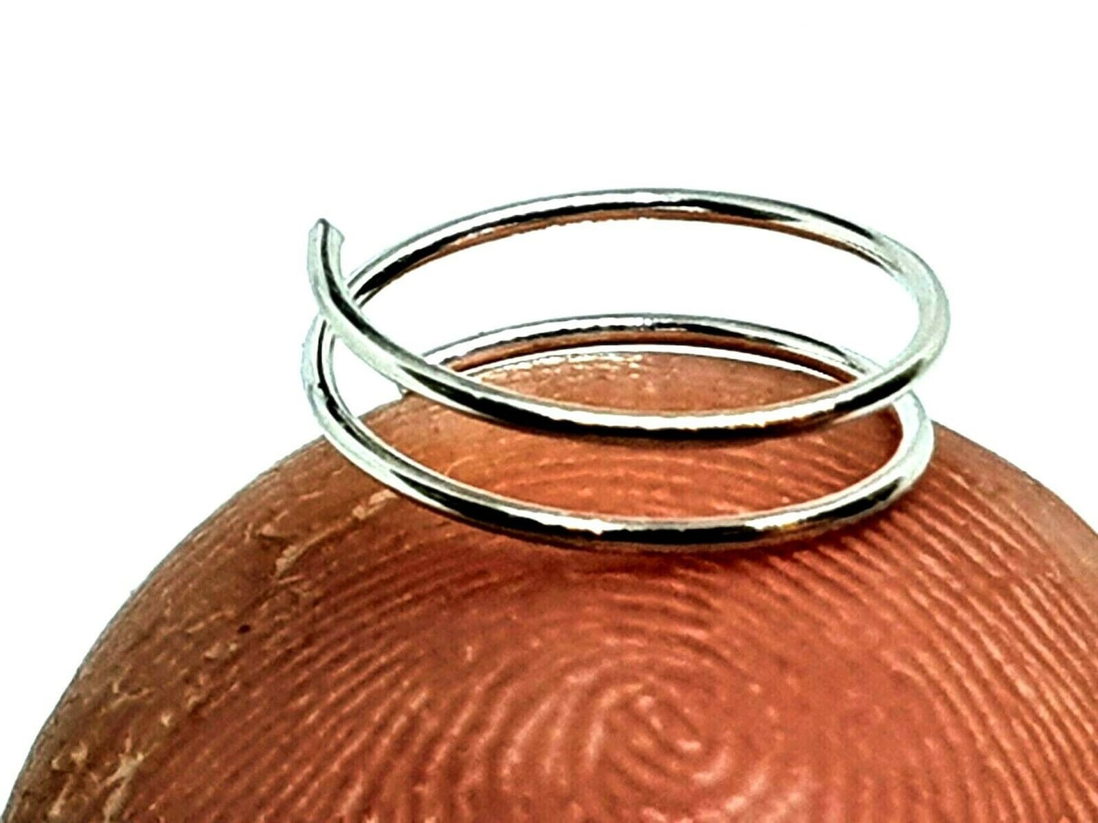 Nose Ring Double Wire Nose Coil Twin Ring 8mm 22g 0.6mm 925 | Etsy UK