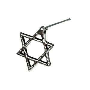 Star of David Nose Stud Mogen Shield of David 22g (0.6mm) Hexagram 925 ...