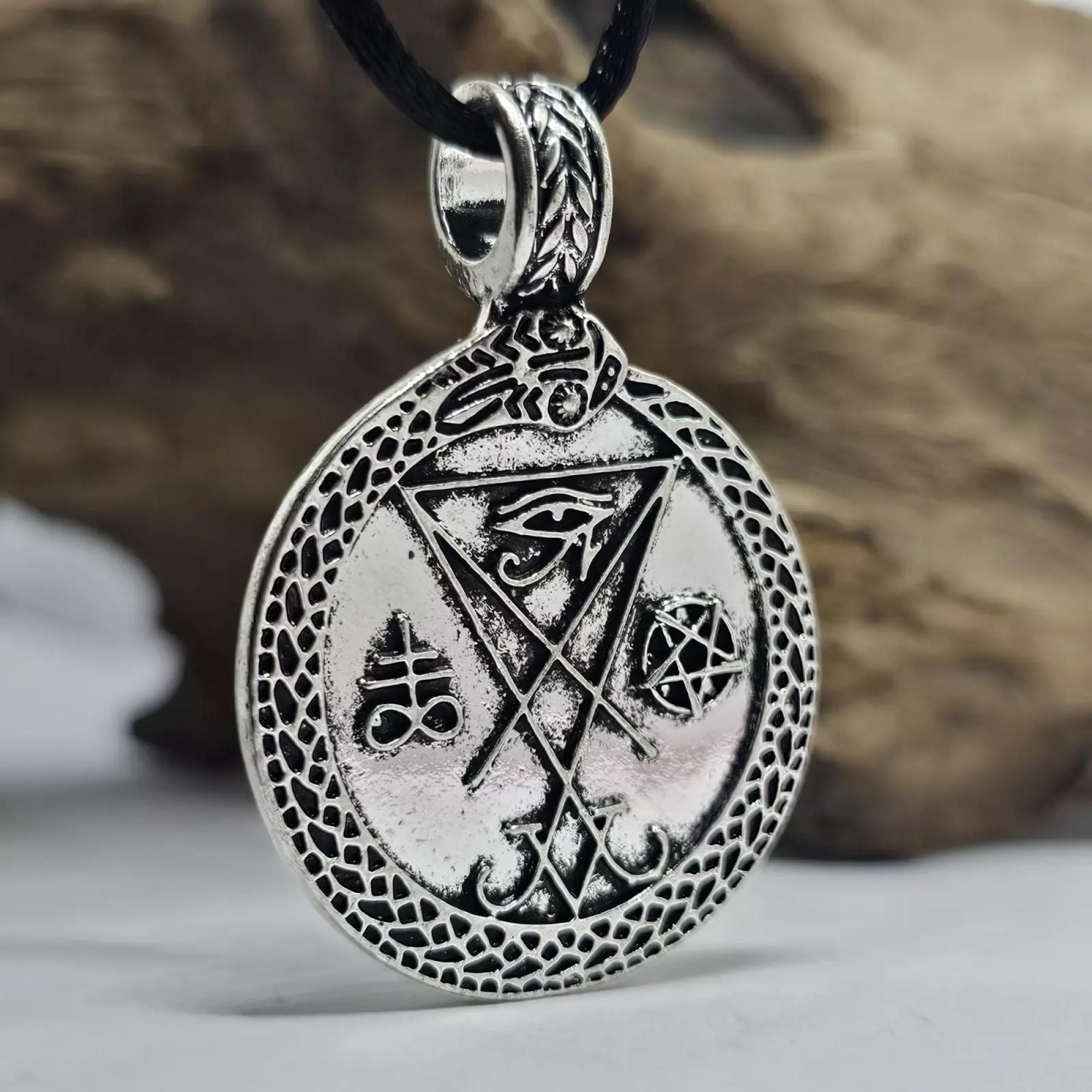 Ouroboros Sigil Lucifer Pendant Horus Pentagram Bringing Light of Truth ...