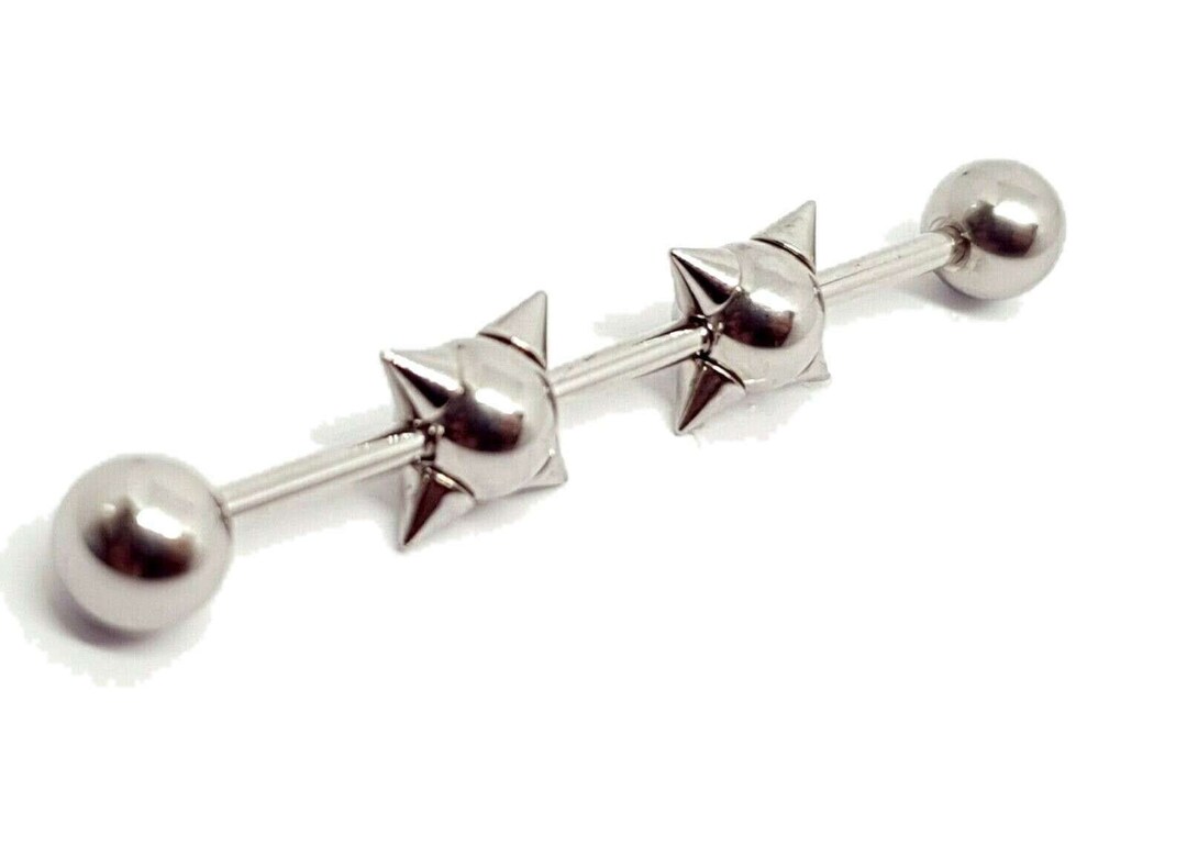 Scaffold Spiked Piercing Twin Ball Bar 38mm 14g 1.6mm 6mm - Etsy
