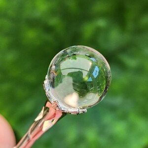 Crystal Ball Pendant Necklace Quartz Wand 925 Sterling Silver Amulet 18 ...