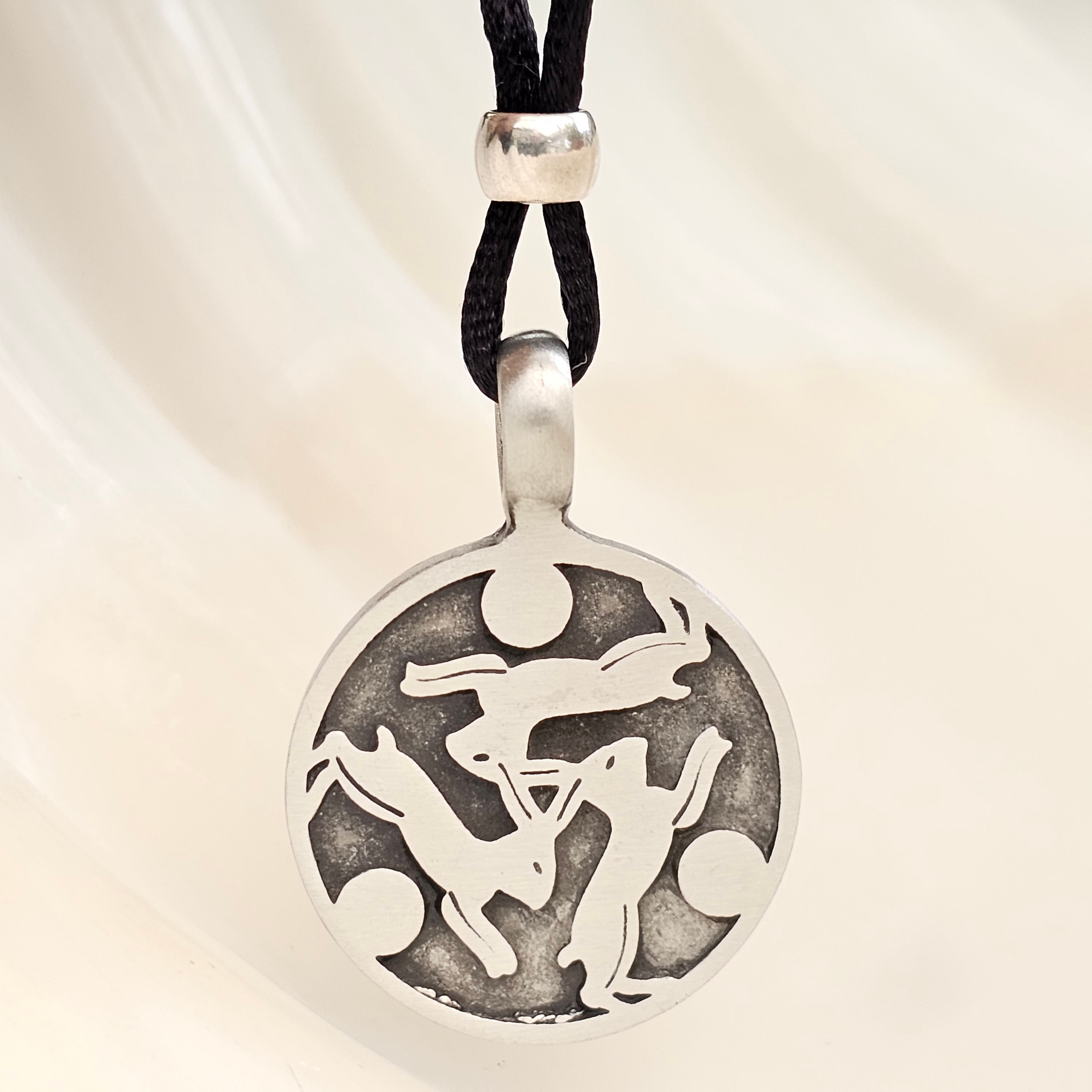 Triple Hare Moon Pendant Necklace Pewter Celtic Trinity Hares Triquetra ...