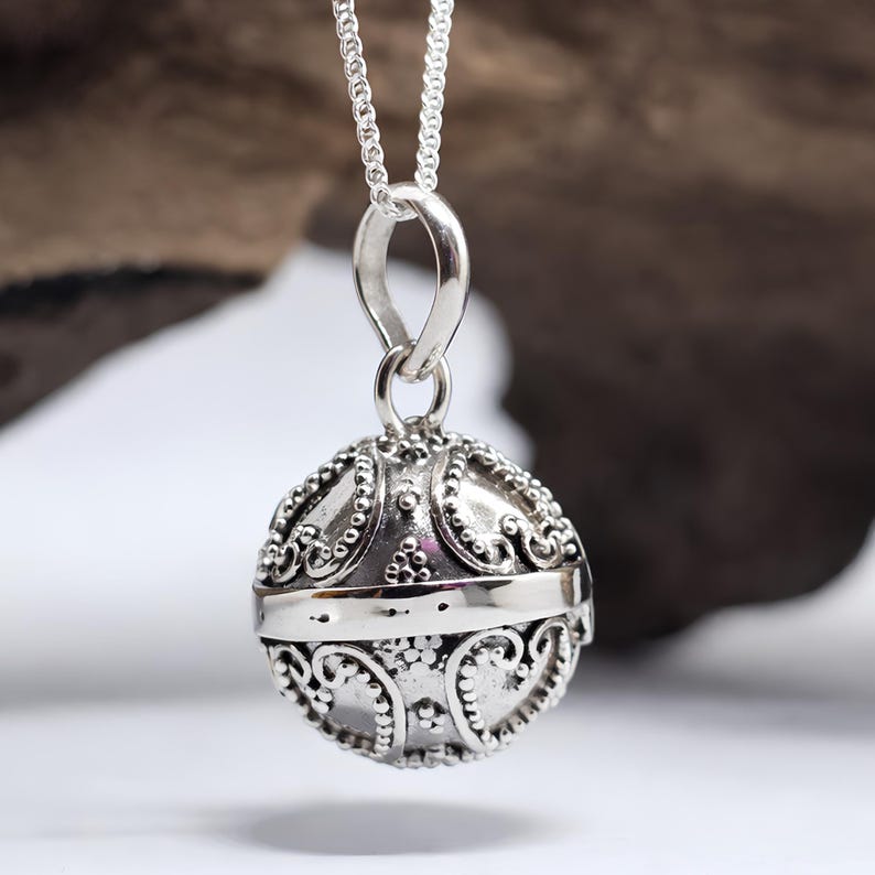 Angel Caller Necklace Sterling Silver Harmony Ball Bola Pendant Chime ...