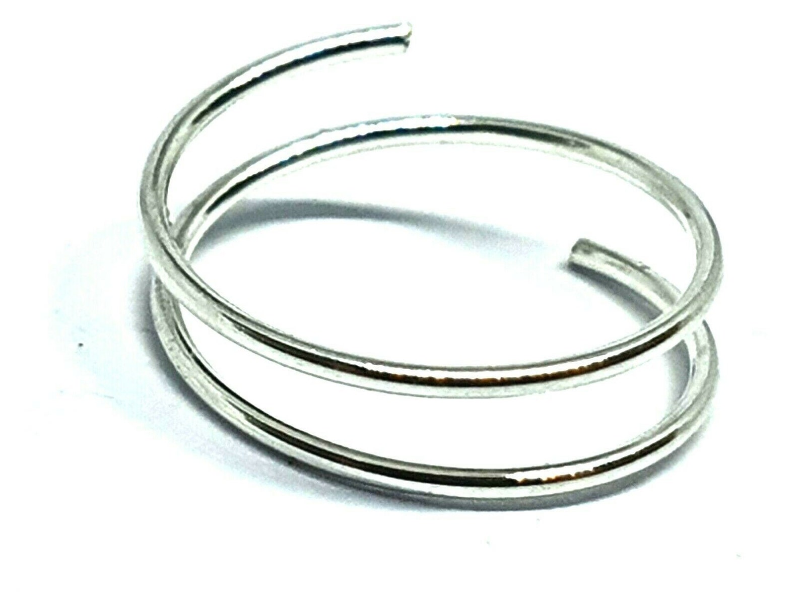 Nose Ring Double Wire Nose Coil Twin Ring 8mm 22g (0.6mm) 925 Sterling ...