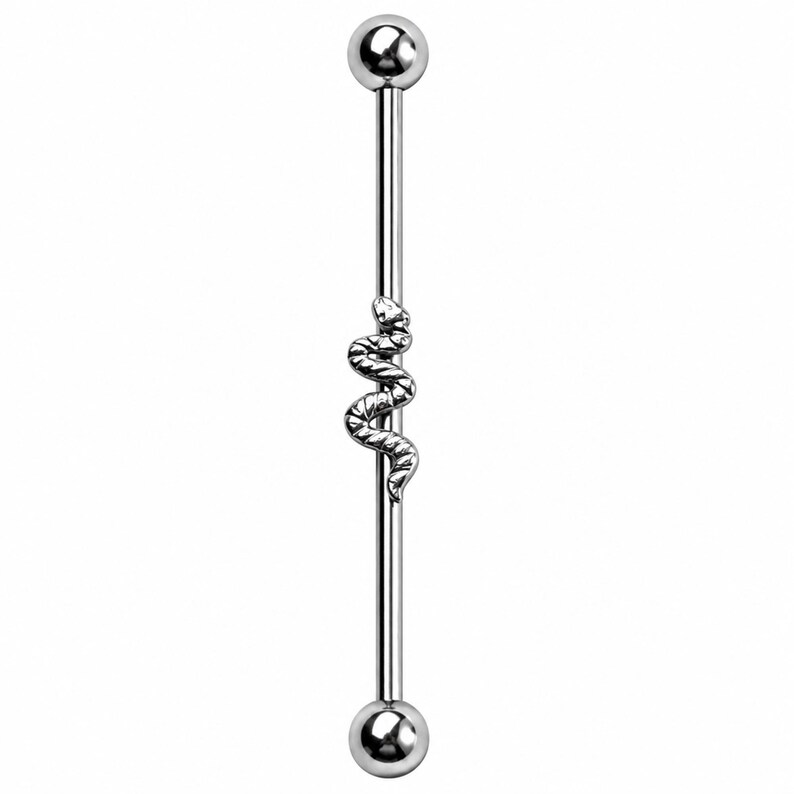 Snake Scaffold Bar Titanium Gothic Serpent Piercing Punk Alternative ...