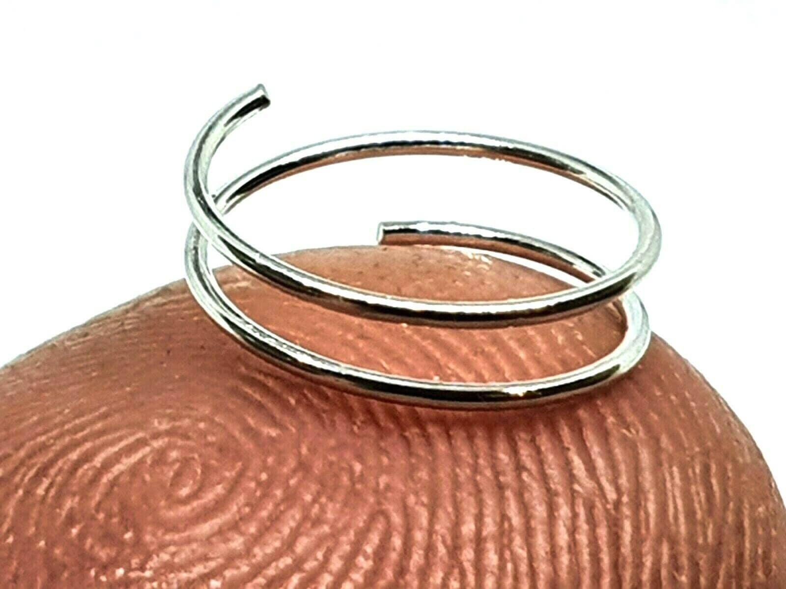 Nose Ring Double Wire Nose Coil Twin Ring 8mm 22g (0.6mm) 925 Sterling ...