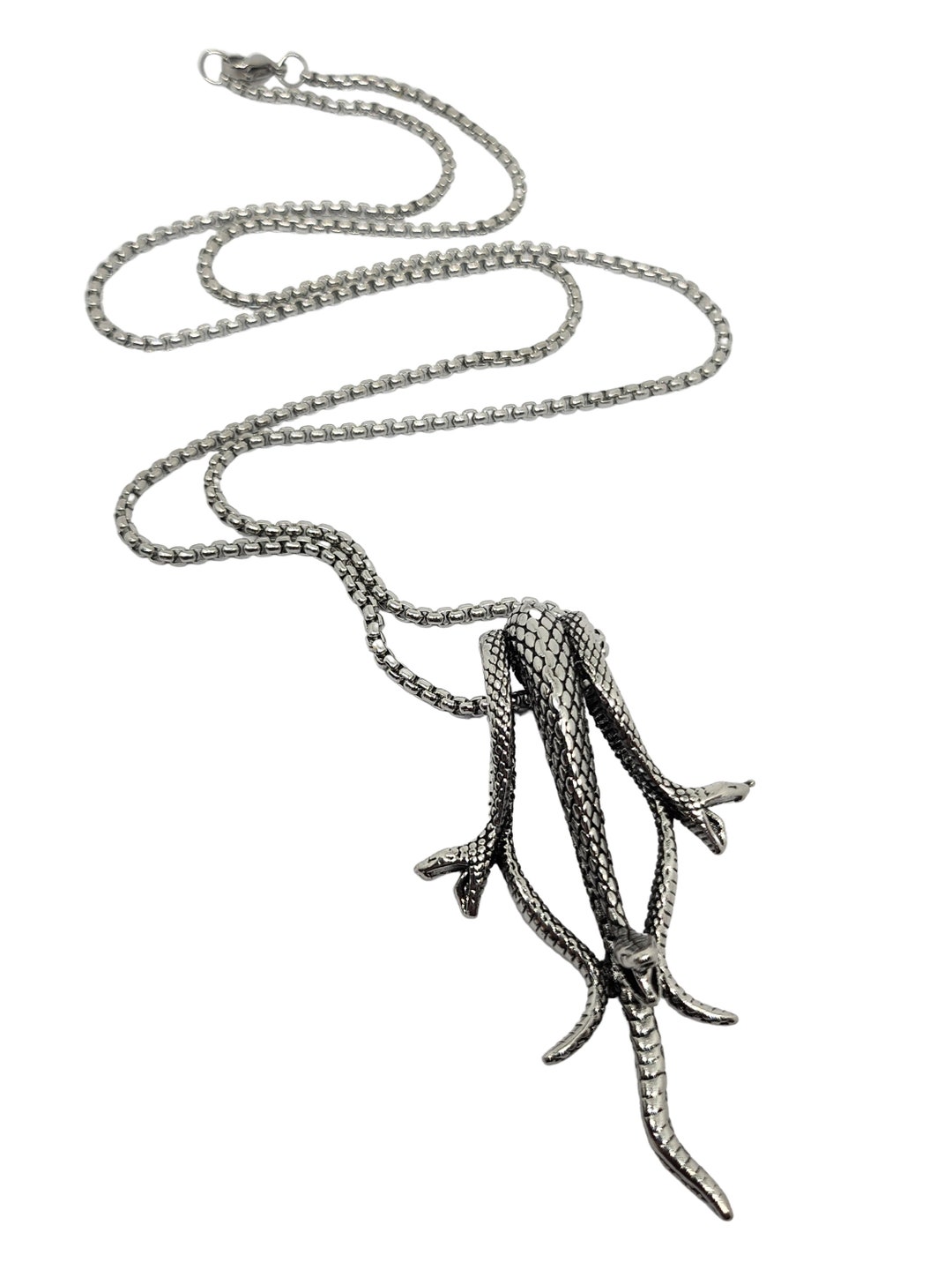 Triple Snake Hydra Necklace Pendant Steel Necklace Pendant ...