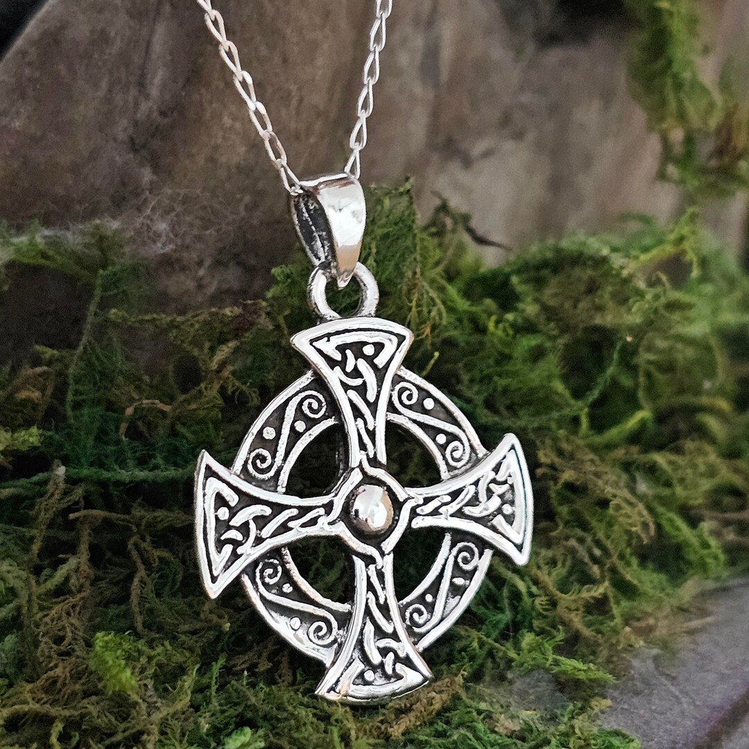 Irish Celtic Cross Pendant 925 Sterling Silver Pendant 20 Chain ...