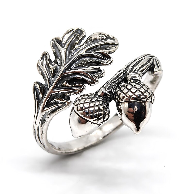 Acorn Ring Silver - Etsy UK