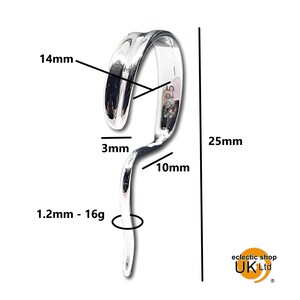 Lip Curl Labret Cuff Lippy Lip Large 925 Sterling Silver Feed in Cuff ...