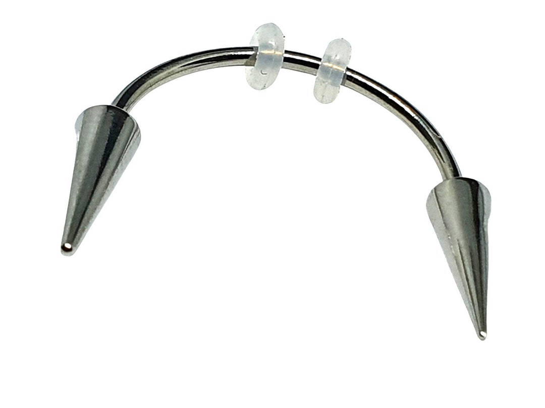 Pierced Vampire Fangs Spikes Lip Frenulum Piercing 16g (1.2mm) Mouth ...