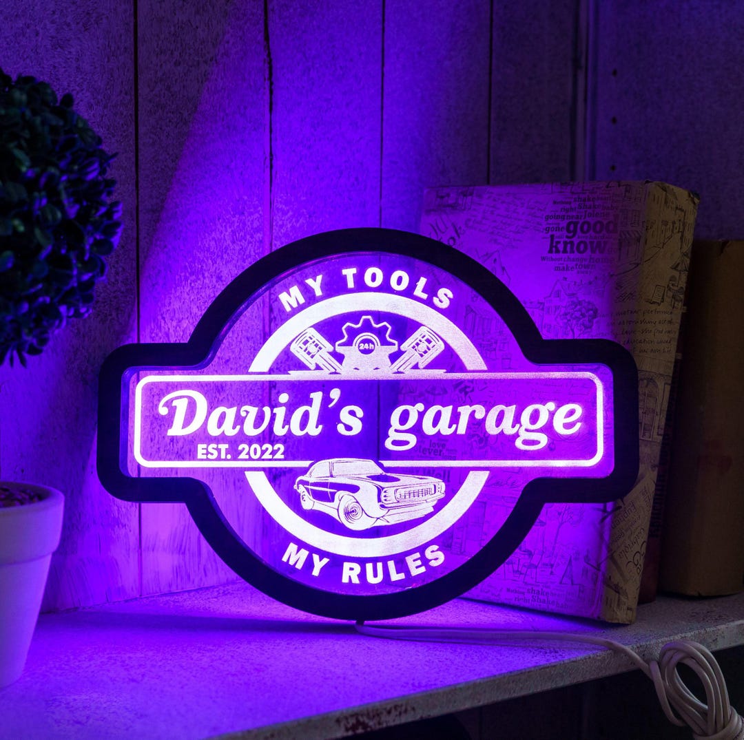 Custom Garage Light up Sign, Garage Led Sign, Garage Neon Sign, Garage ...