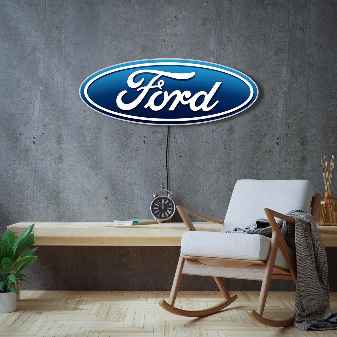 Ford Logo LED Sign, Ford Garage Decor, Ford Wall Art, Ford Light Sign ...