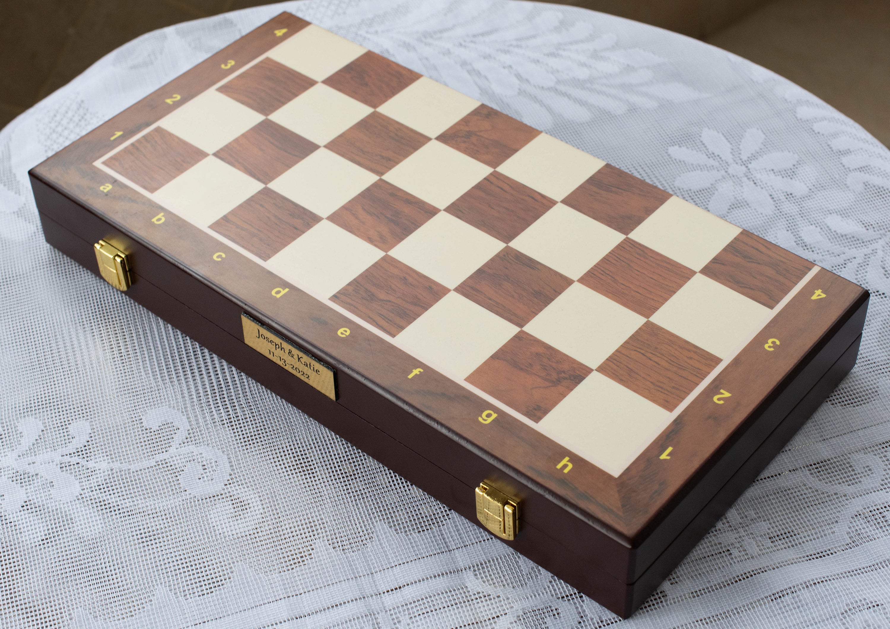 Chess Set With Storage, Engraved Chess Board, Personalized Chess Board ...