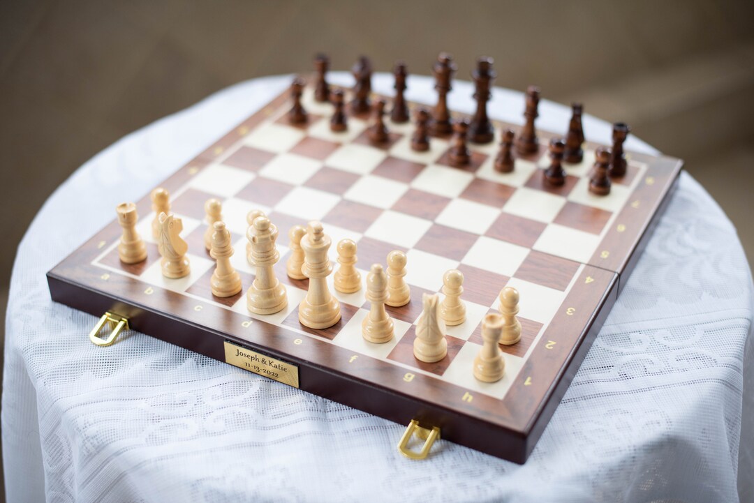Personalized Chess Set With Storage, Custom Chess Set, Engraved Chess ...