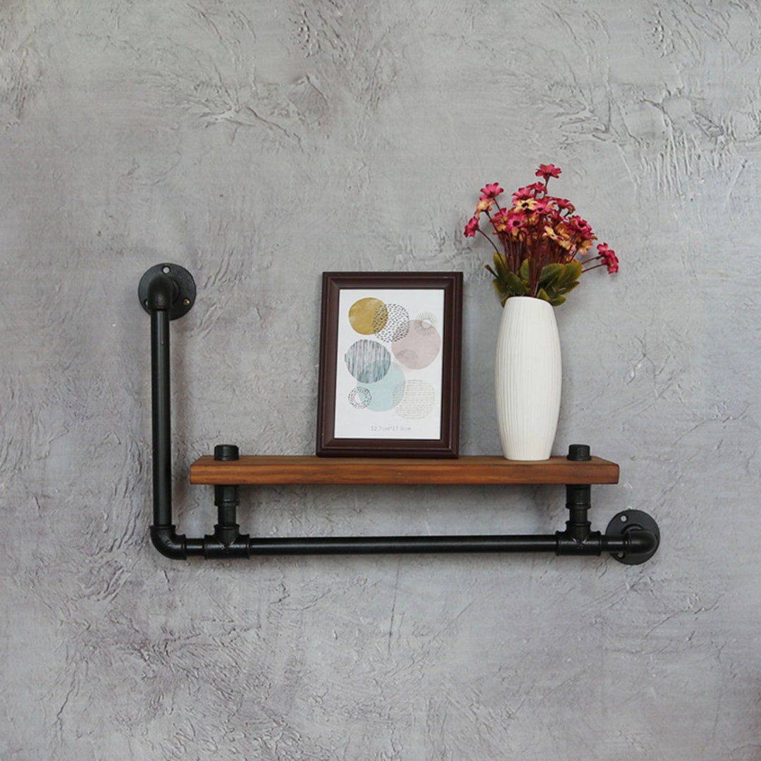 Steampunk Shelf, Rustic Shelf Decor, Floating Shelf Storage, Industrial ...