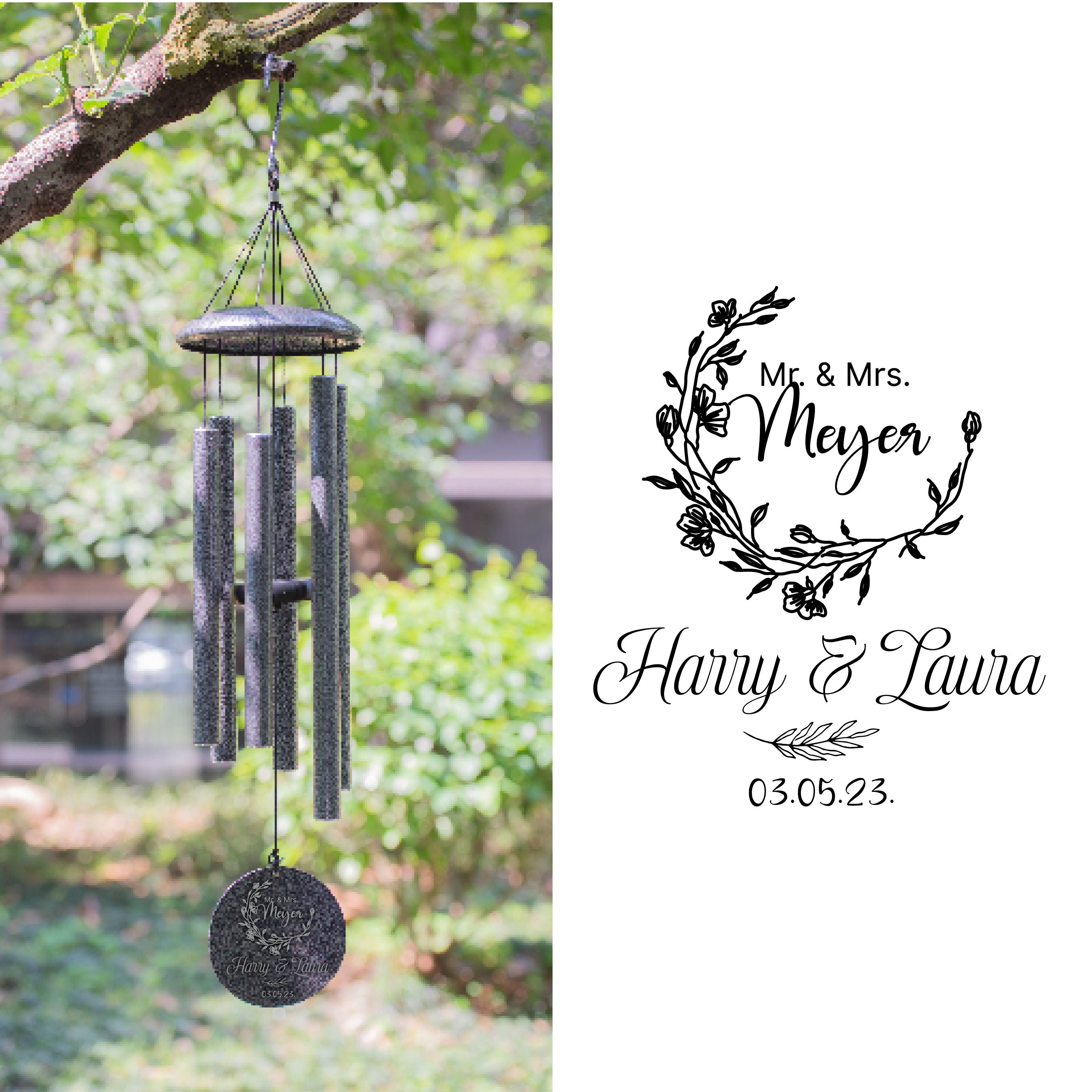 Mr & Mrs Wind Chime Wedding Wind Chimes Mr and Mrs Wind - Etsy