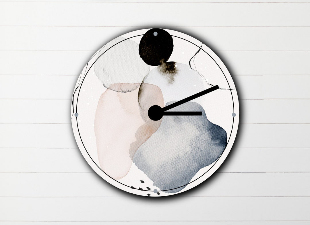 Wood Wall Clock Modern, Wooden Wall Clock Unique Room Decor Aesthetic ...