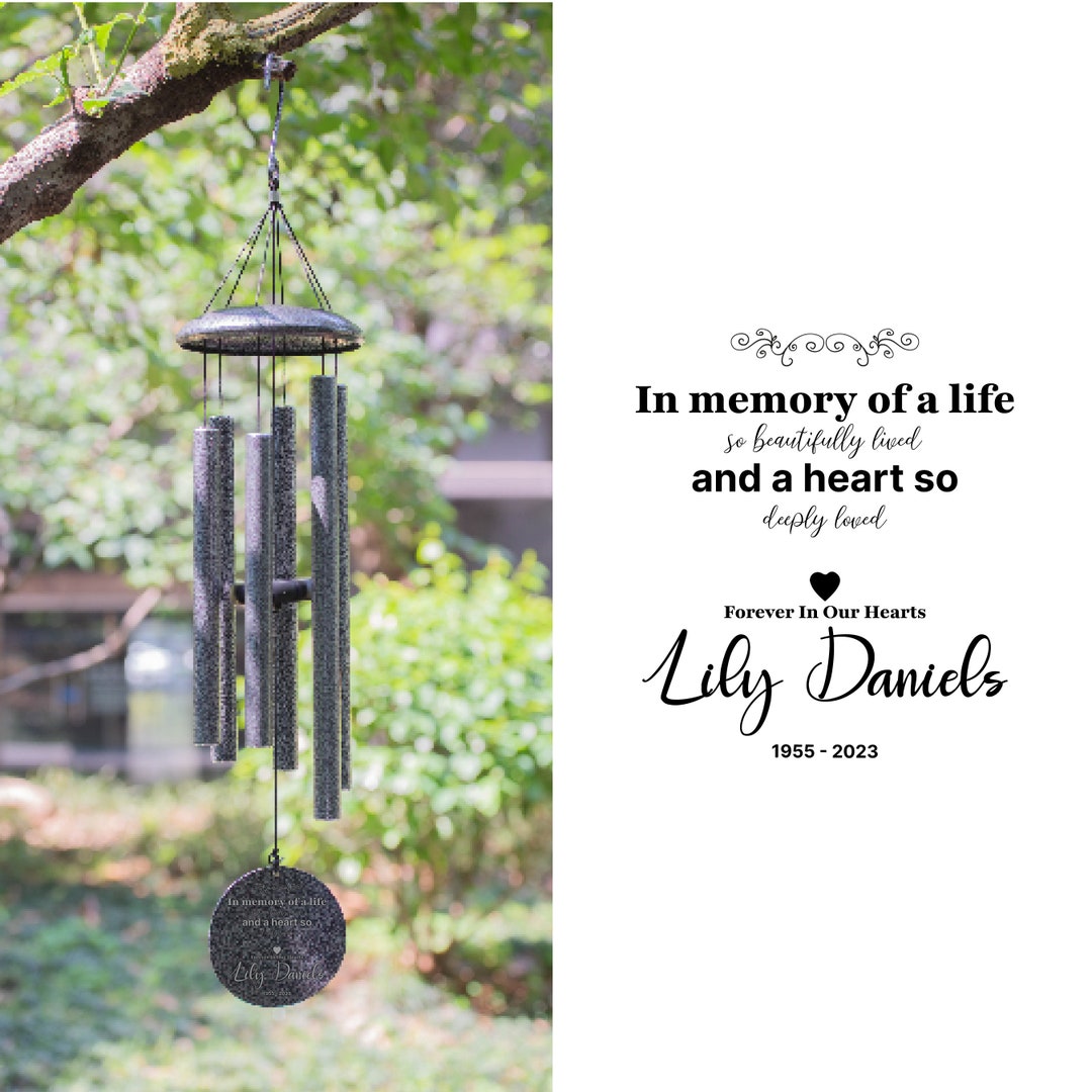 In Memory of a Mother, in Loving Memory Wind Chime, Personalized ...