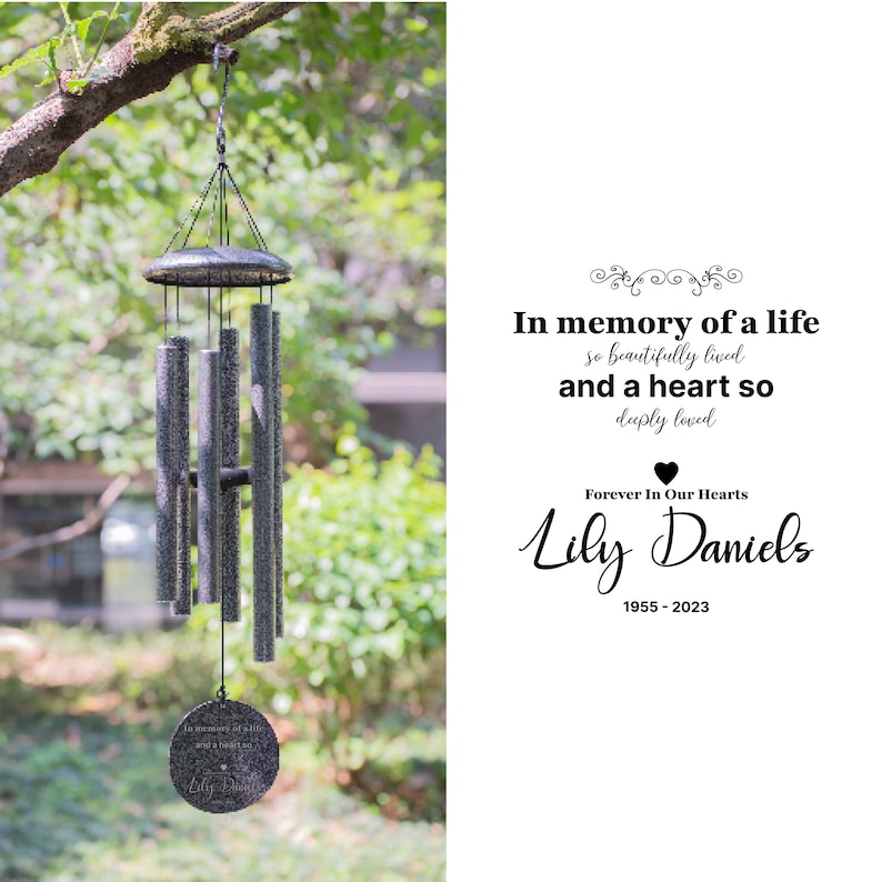 In Memory of a Mother, in Loving Memory Wind Chime, Personalized ...
