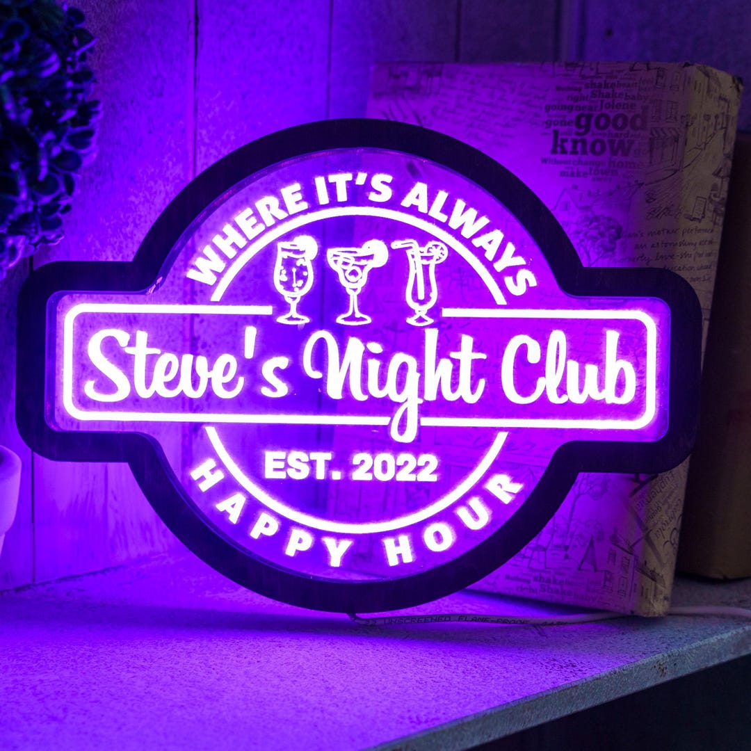 Night Club Neon Sign, Night Club Lights, Club Name Sign, Club Led Sign ...