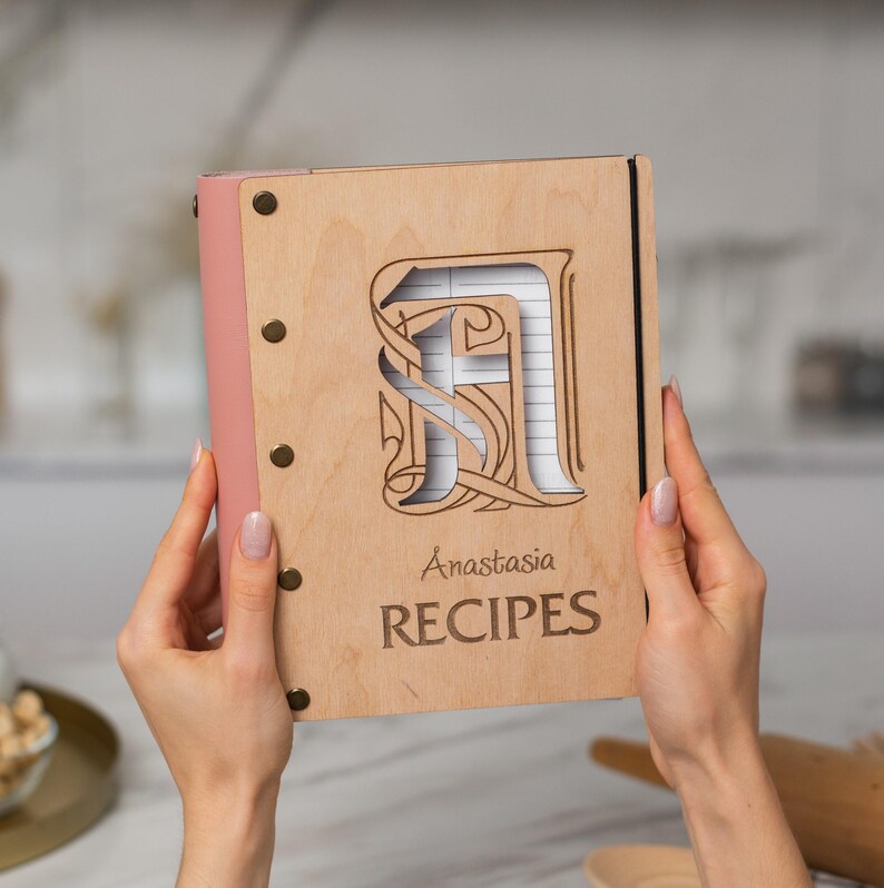 Personalized Recipe Binder With Monogram, Monogram Recipe Book, Custom ...