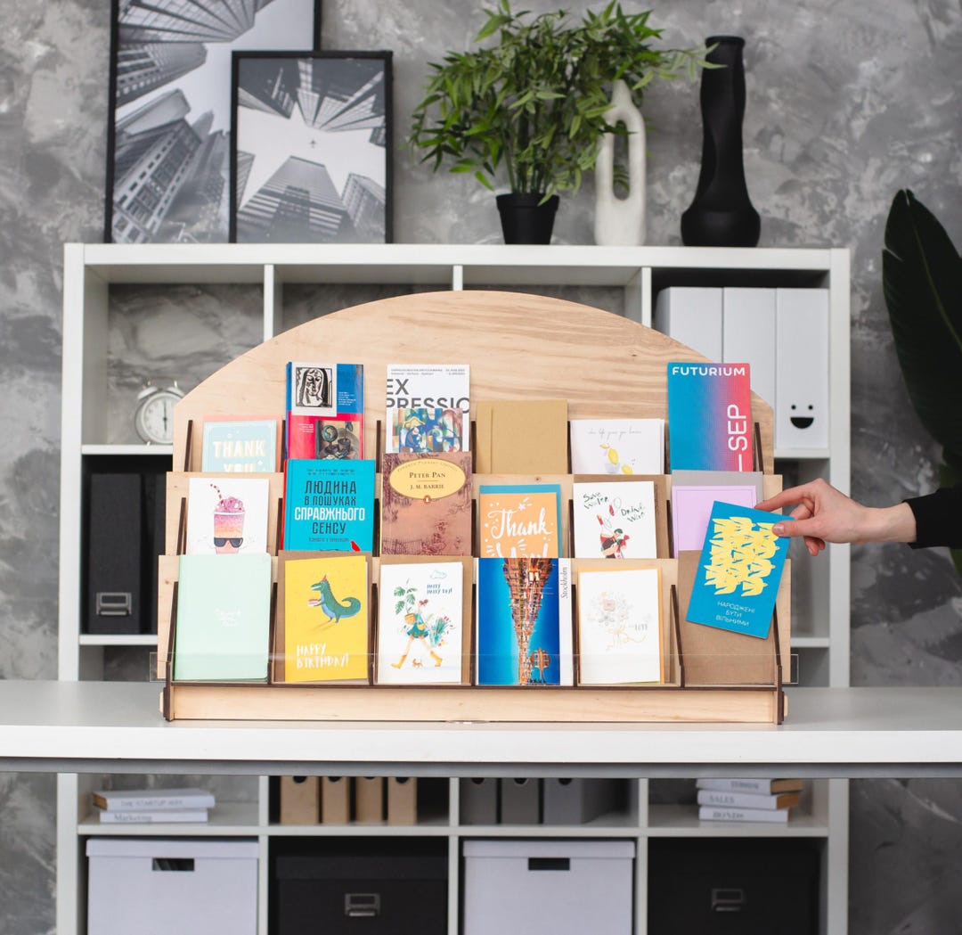 Postcard Display Stand, Postcard Holder, Greeting Card Display Stand ...