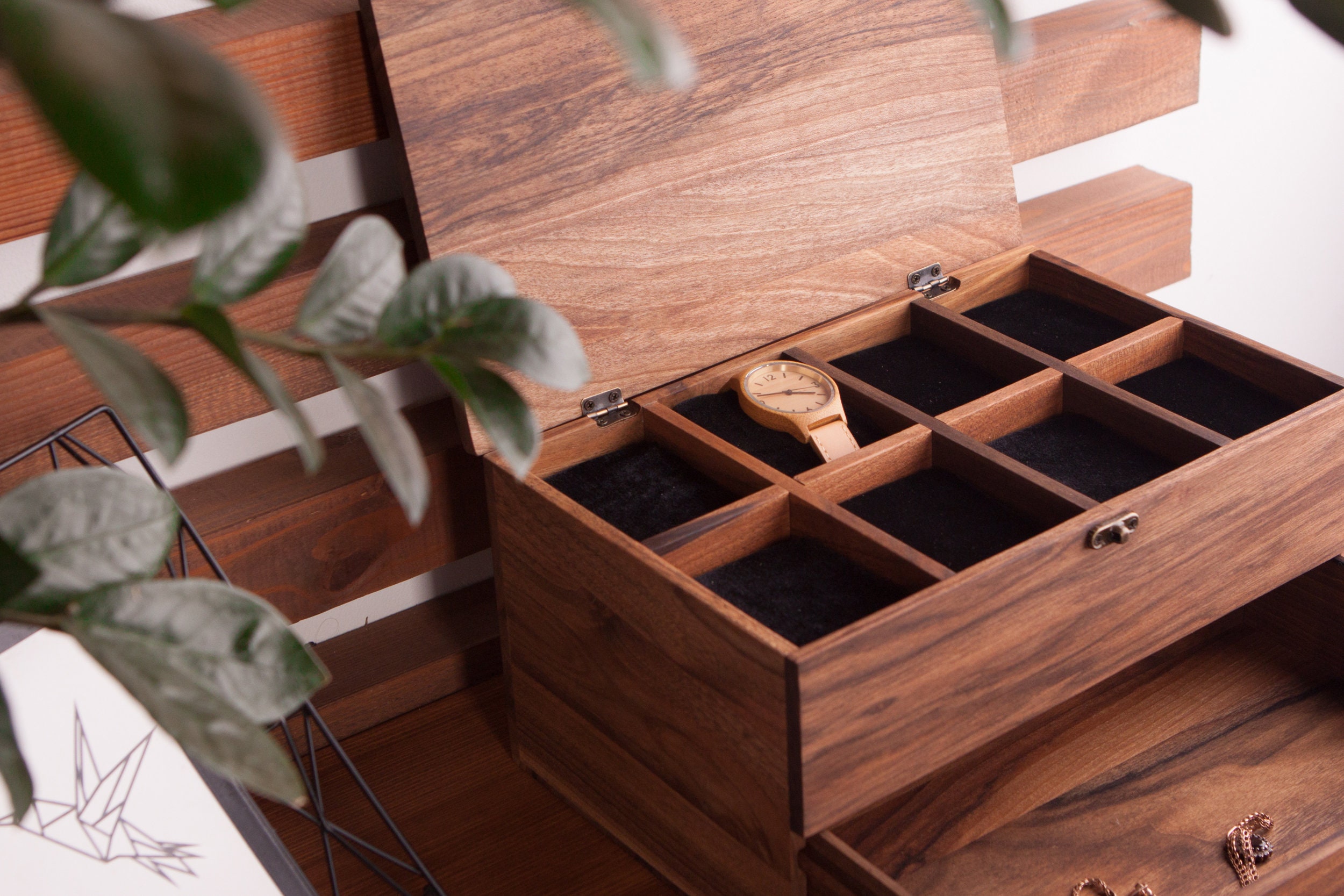 Watch Box for Men Wood, Watch Box for Men With Drawer, Personalized ...