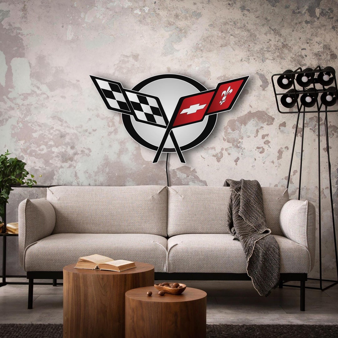 Corvette Sign for Garage Wall, Corvette Wall Art, Corvette Wall Sign ...