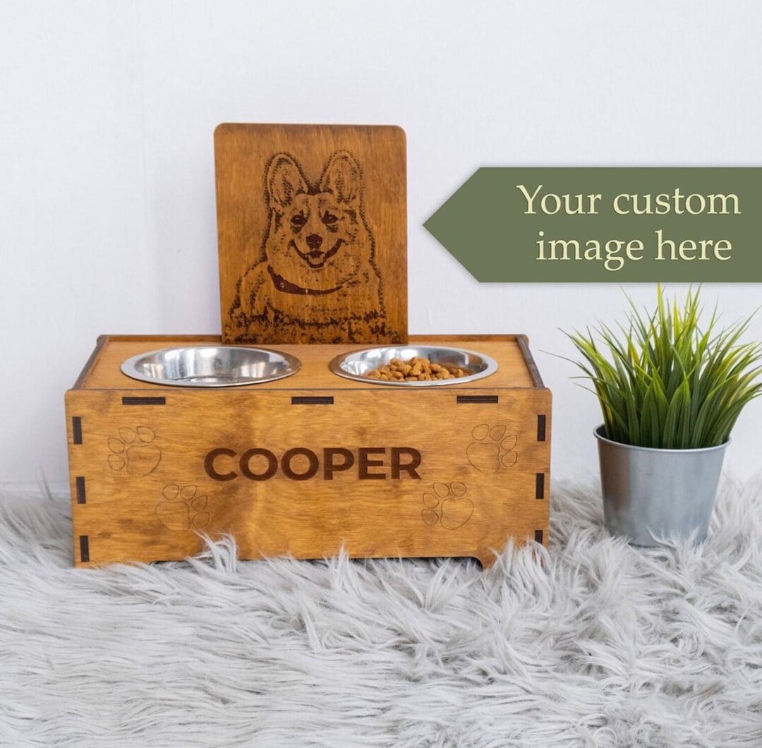 Custom Dog Bowl Stand, Elevated Dog Bowl Feeder, Wooden Dog Bowl Stands ...