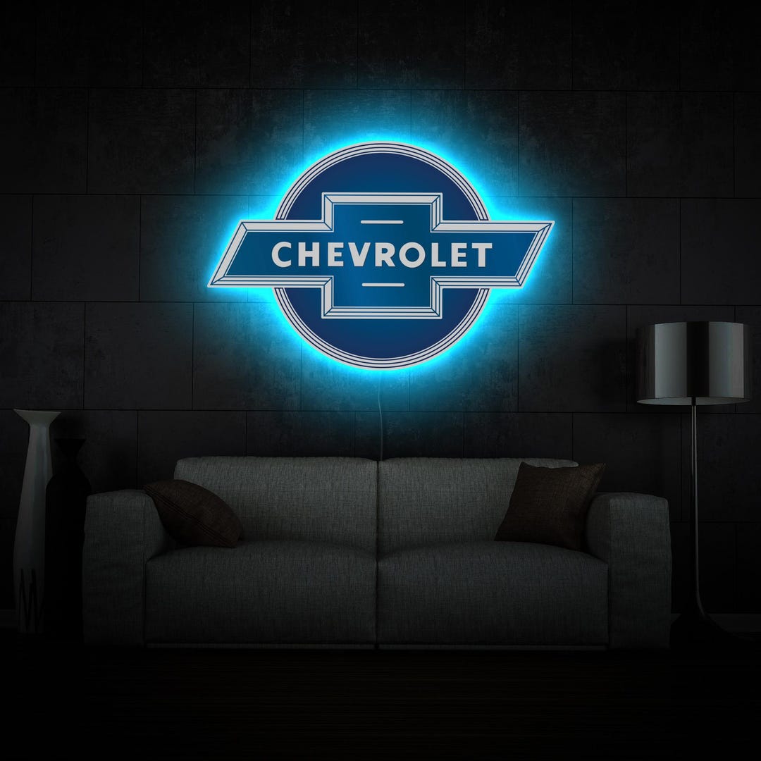 Chevrolet Logo Light up Sign, Car Logo Led Sign, Chevrolet Neon Sign ...
