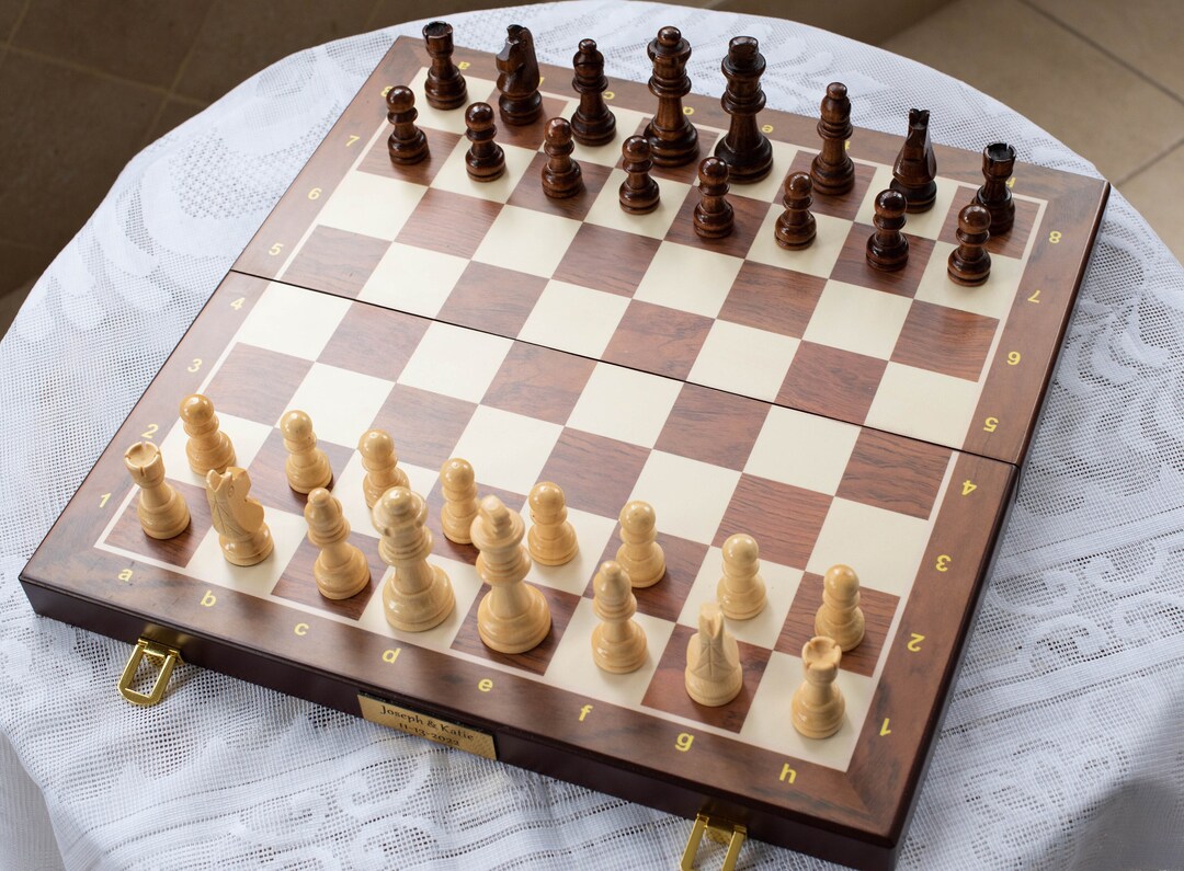 Custom Chess Set, Handmade Chess Set, Engraved Chess Board, Wooden ...