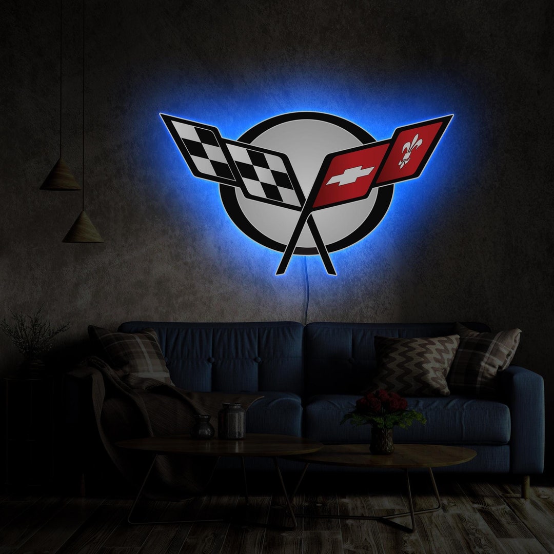 Corvette Sign for Garage Wall, Corvette Wall Art, Corvette Wall Sign ...