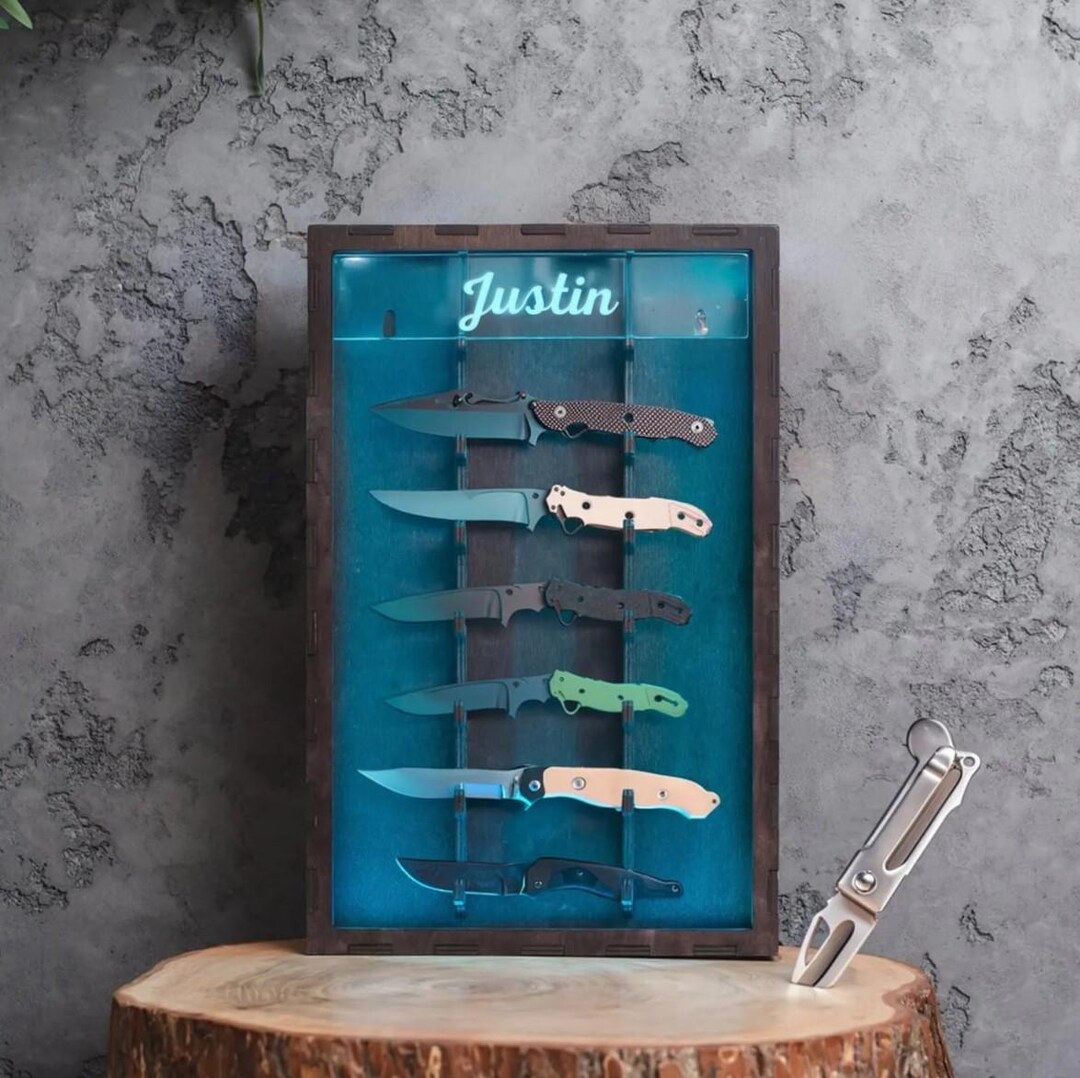 Custom Knife Rack, Knives Led Rack, Custom Knife Holder, Pocket Knife ...