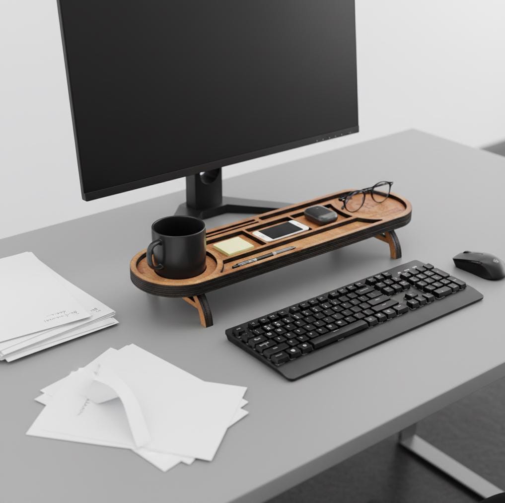 Personalized Wooden Desk Organizer, Custom Docking Station, Desk ...