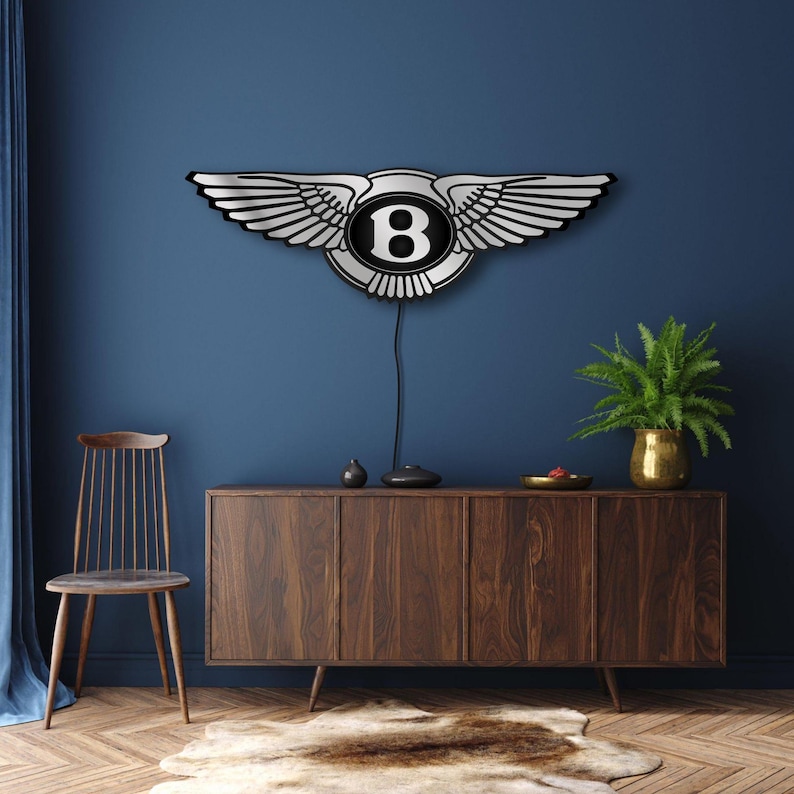 Bentley Logo Sign, Car Logo Led Sign, Bentley Wall Sign, Bentley Led ...