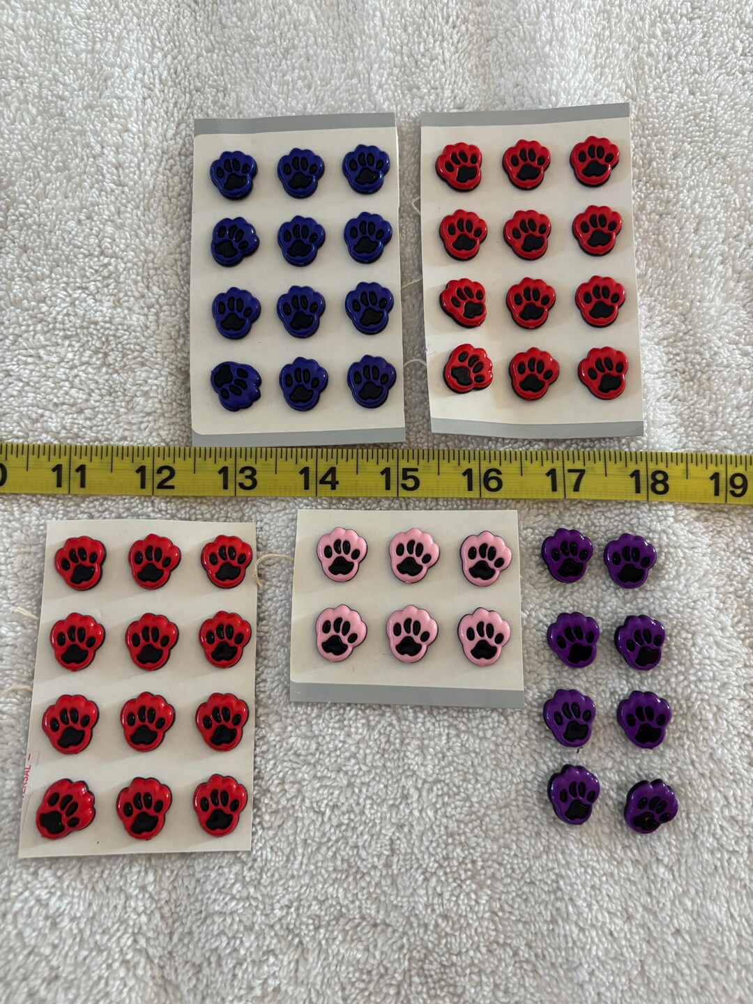 Animal Paw Print Buttons: Colorful Craft Embellishments, Set of 50 - Etsy