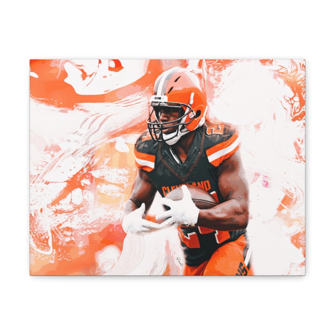 Nick Chubb 'bright Lights' Stretched Canvas Print - Etsy