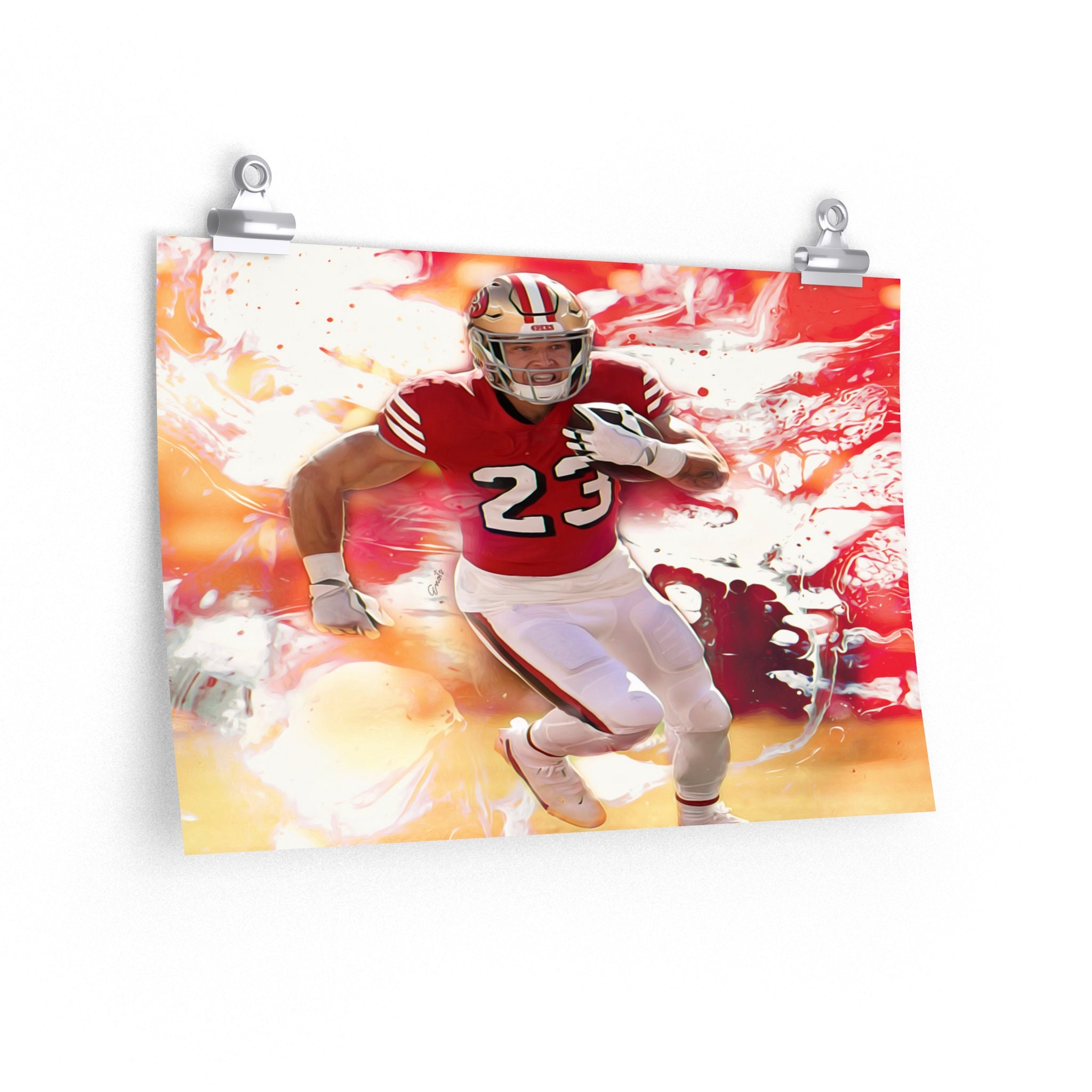 Christian Mccaffrey 49ers 'bright Lights' Premium Matte Horizontal ...