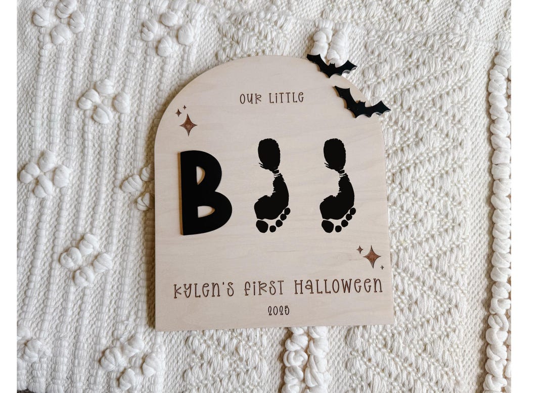 Boo Keepsake Kids Footprint Sign, Keepsake Baby Feet, Hand Sign, Boo ...