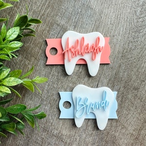 Stanley Tooth Name Plate Tumbler Name Topper/tag. 2.0. 20oz, 30oz 40oz ...